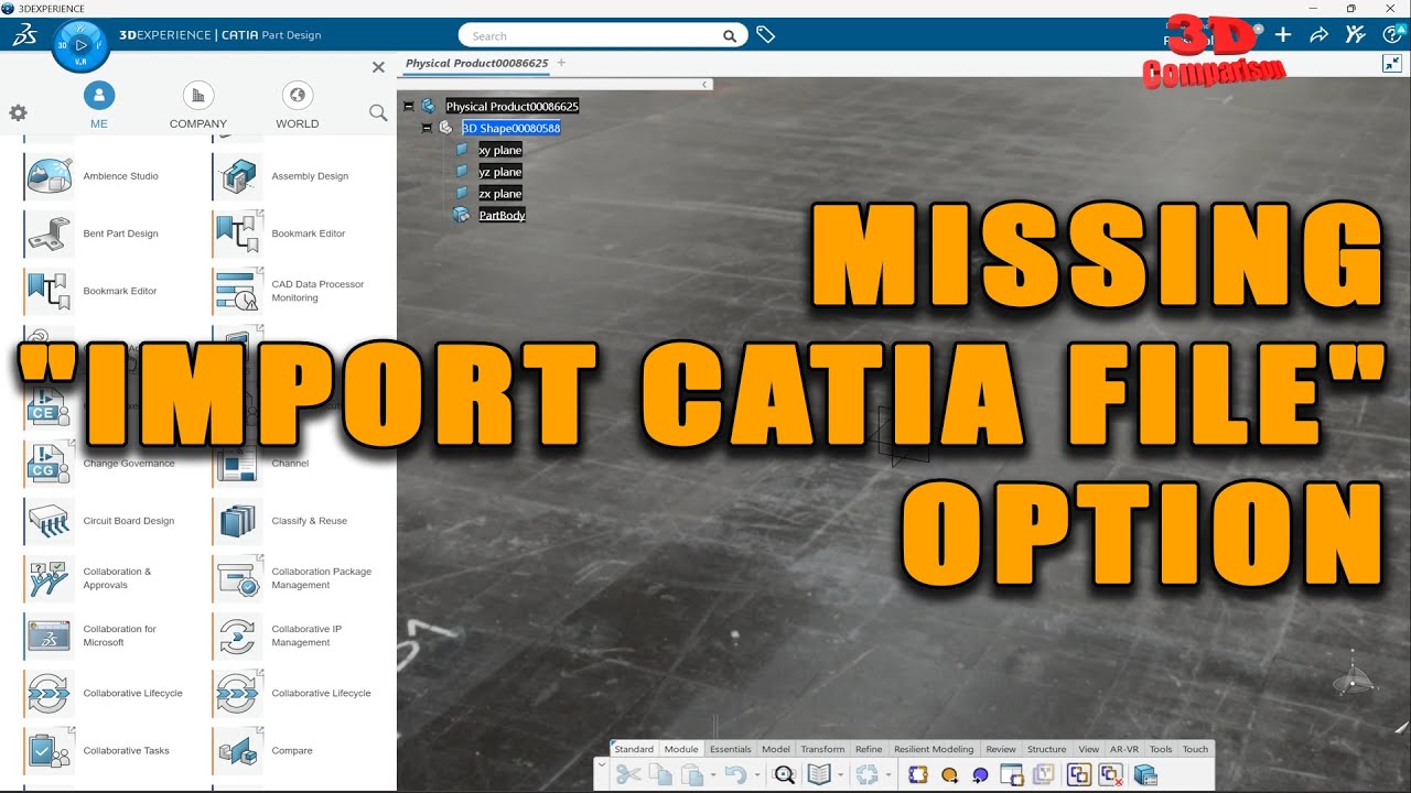 3D Experience CATIA - Missing the import CATIA File - YouTube