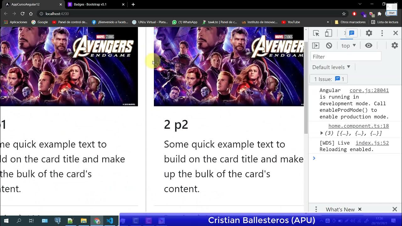 Directiva Estructural ngFor en Angular 12 ej como generar cards apartir de una lista de objetos ...