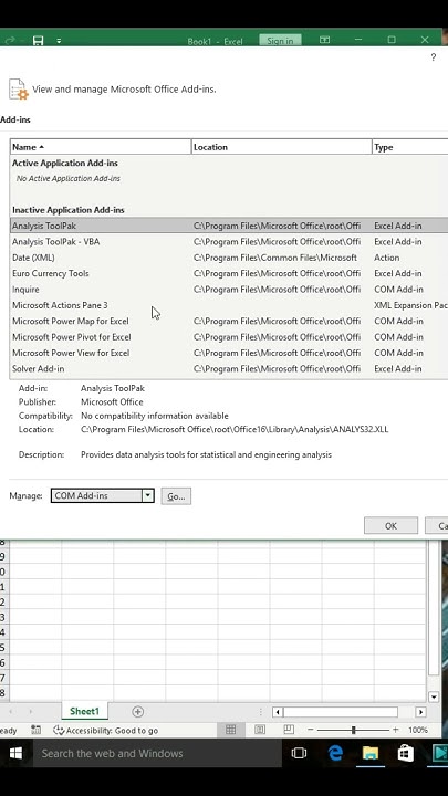 How to use add ins in MS EXCEL - YouTube