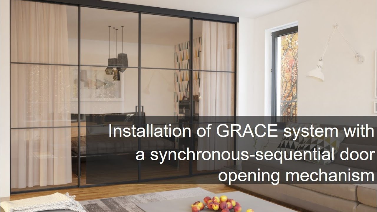 GRACE sliding door system: installation of a synchronous-sequential door opening mechanism - YouTube