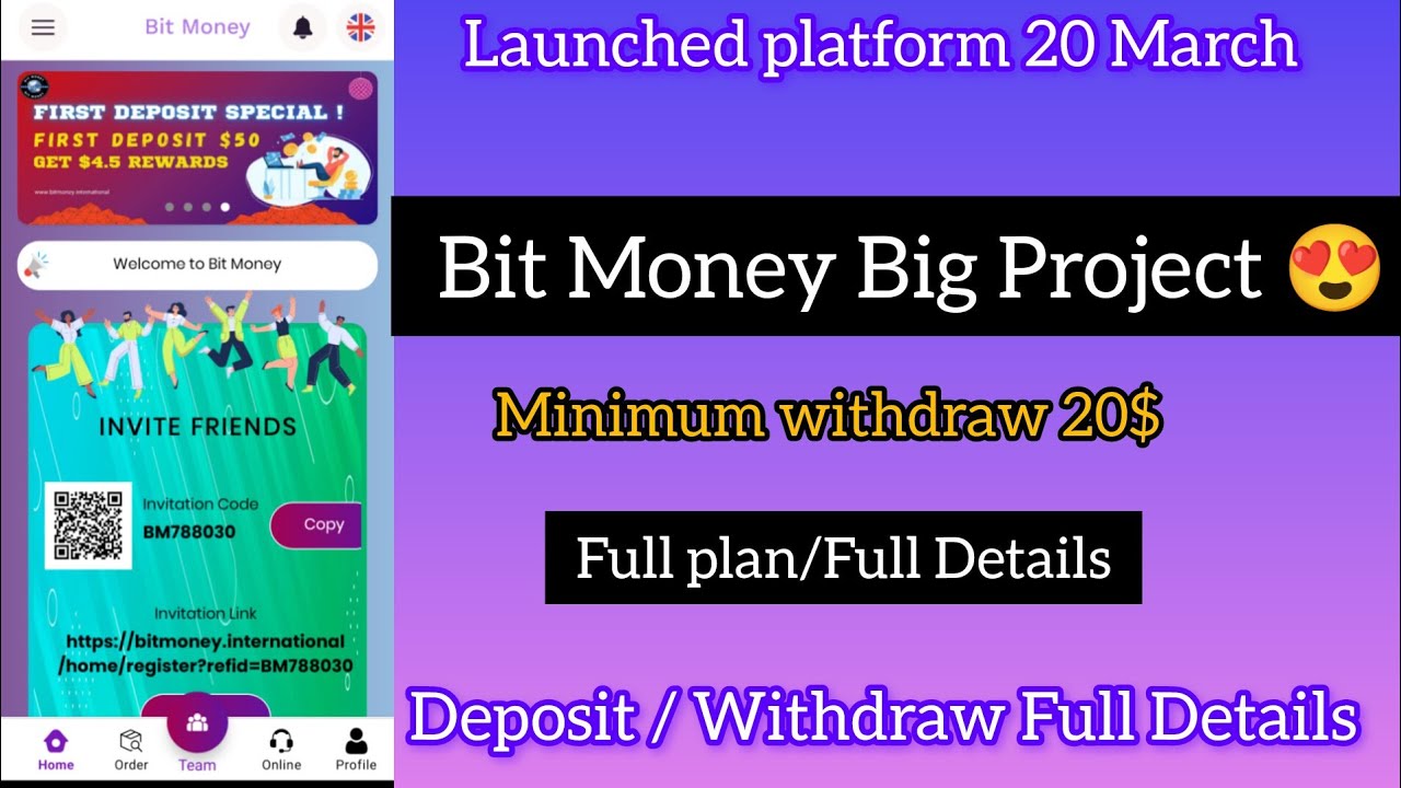 Bit Money New Project, Treasure Nft Today Update, Bit money Deposit ...