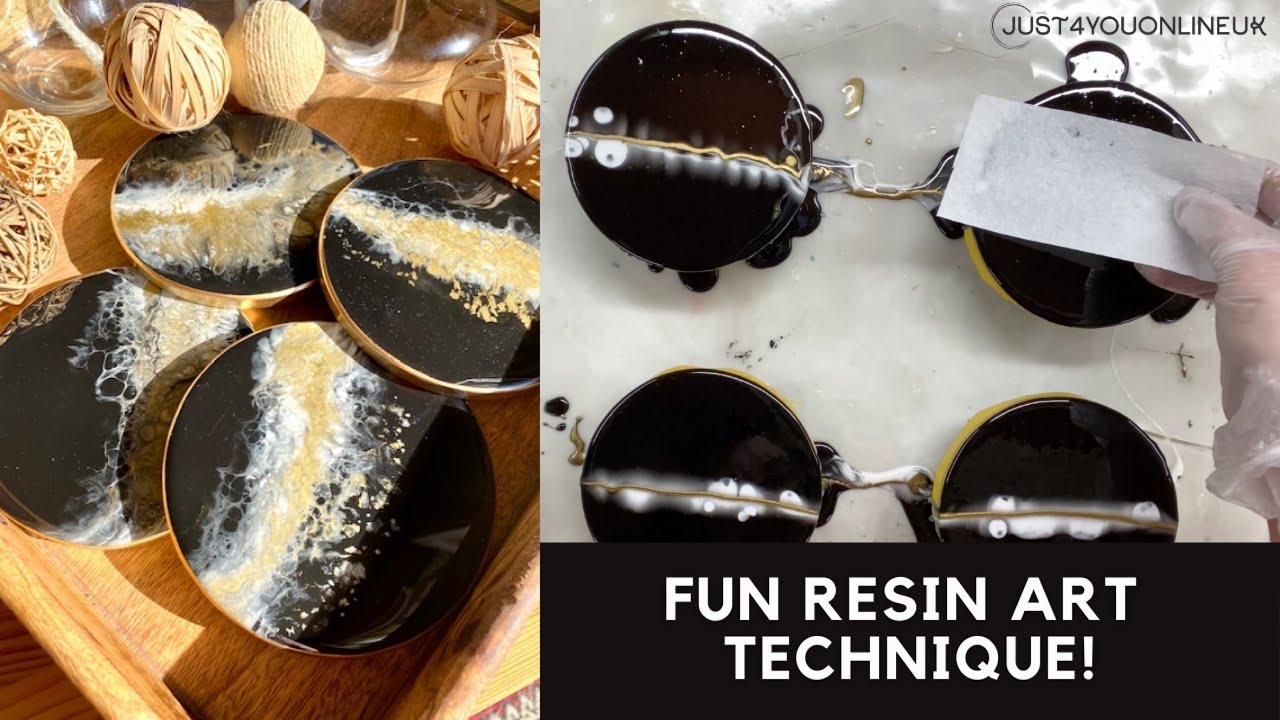 Fun Resin Art Swipe Technique! DIY Resin Coasters Tutorial - YouTube