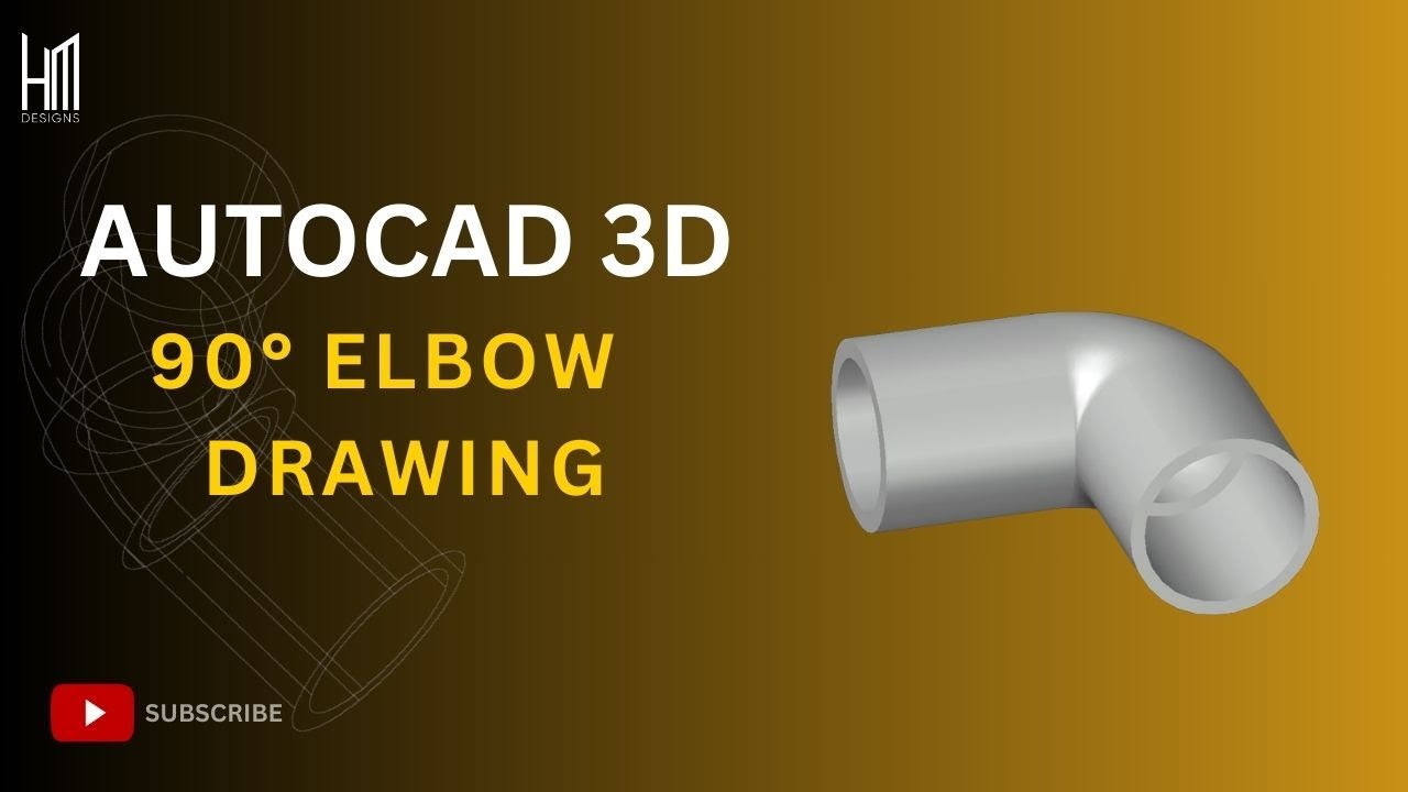 AutoCAD 3D Plumbing - 90° Elbow 3d Modeling in AutoCAD - YouTube