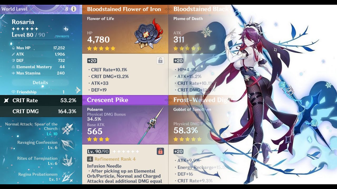 C0 Physical DPS Rosaria Damage Showcase GENSHIN IMPACT - YouTube