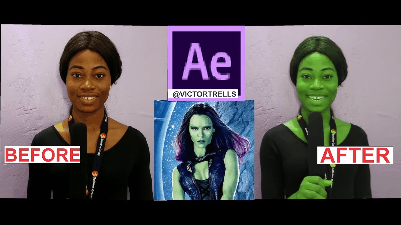 Gamora Skin Colour Effect on After Effect 2019 no plugins - YouTube