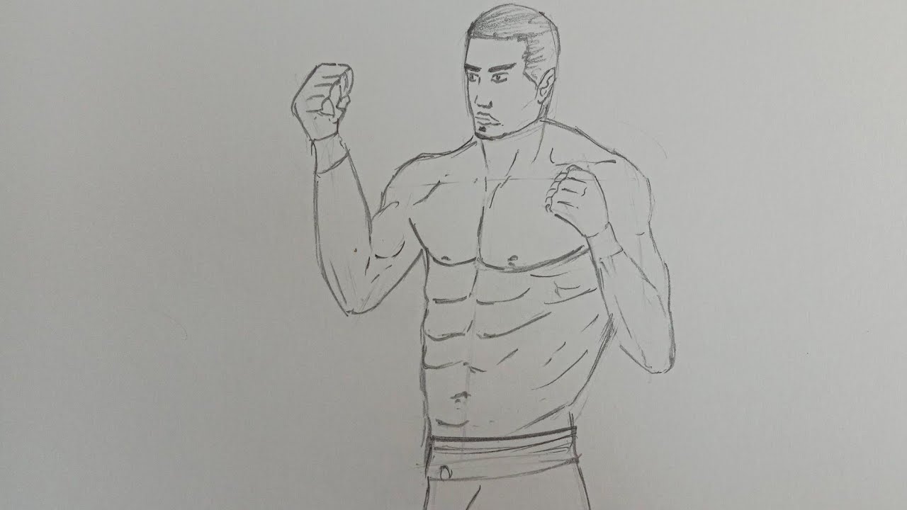 How to draw mma fighter - YouTube