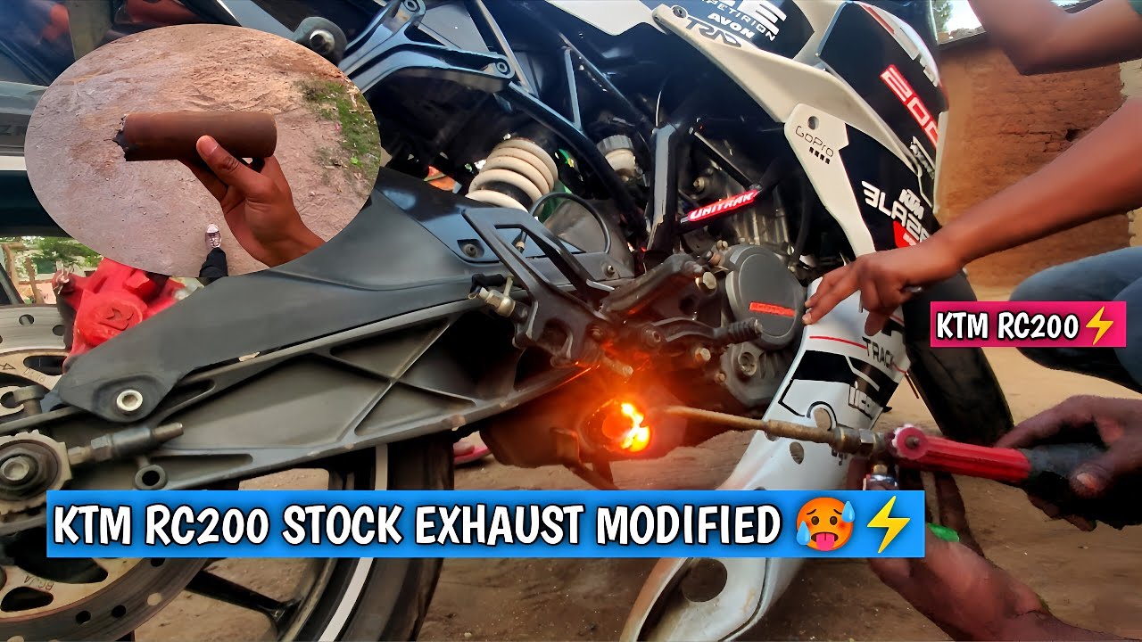 KTM RC 200 STOCK EXHAUST MODIFICATION 🔥 | STOCK EXHAUST MODIFIED KTM RC ...
