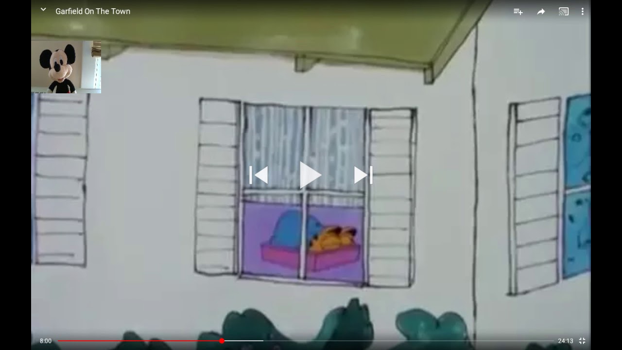 Mickey watches Garfield on the town part 3 - YouTube