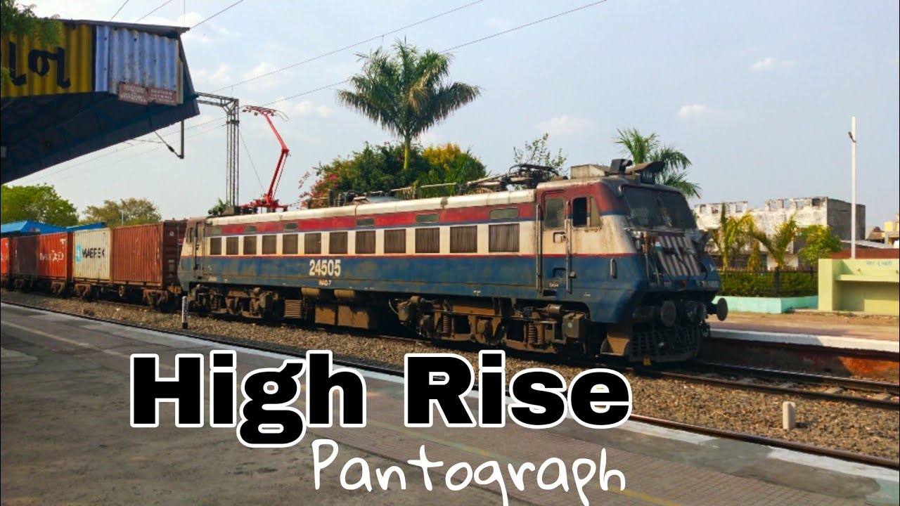 High Rise Pantograph Equipped Jhansi Wag-7 With Container Freight - YouTube