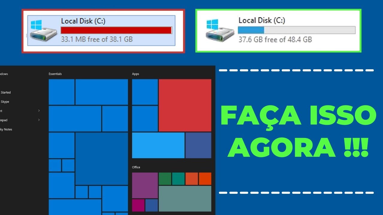 Como Limpar e Liberar Espaço no Disco Local C do Windows 10 e 11 - YouTube