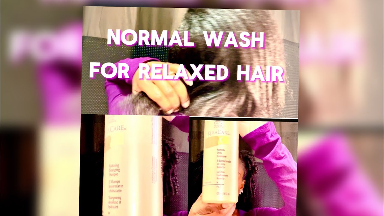 Regular wash day on relaxed hair #washday #relaxedhair #hairroutine # ...