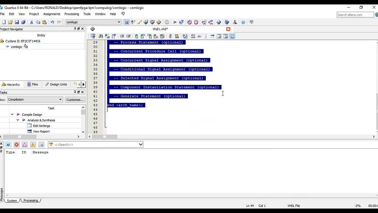 FPGA FACIL PARTE 3, CREA TU PRIMER PROYECTO PARA CYCLONE II EN QUARTUS ...