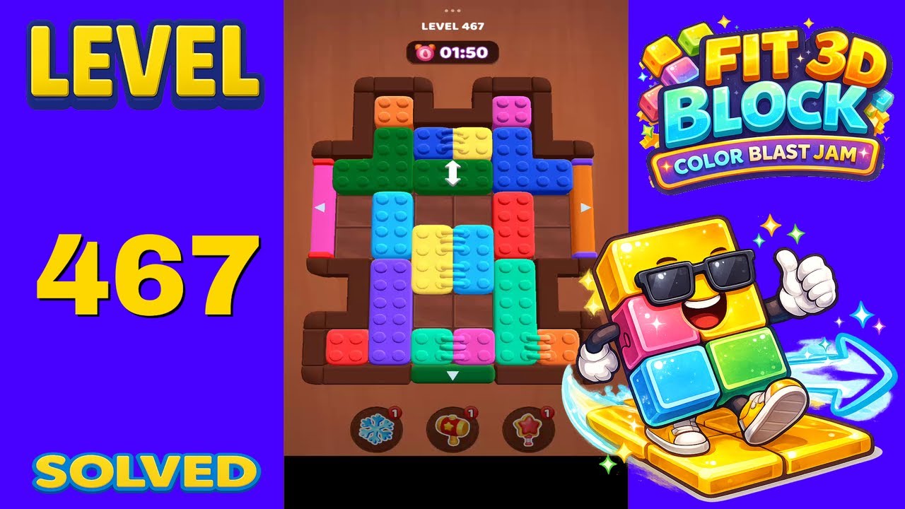 Fit Block 3D – Level 467 | Walkthrough Fast & Clean Solution - YouTube