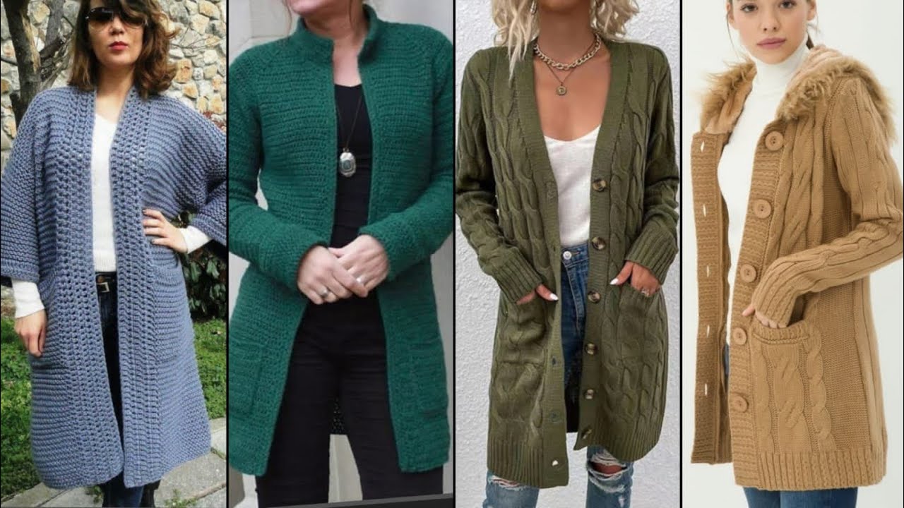 Most demanding and Trendy crochet handknit knitting cardigan long ...