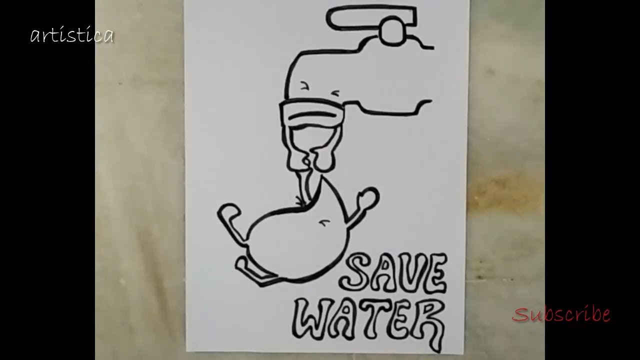 save water drawing step by step for kids | artistica - YouTube