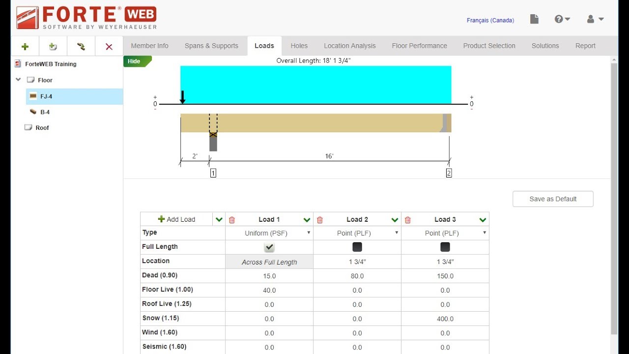 ForteWEB Training: Loads I Floor Joist - YouTube