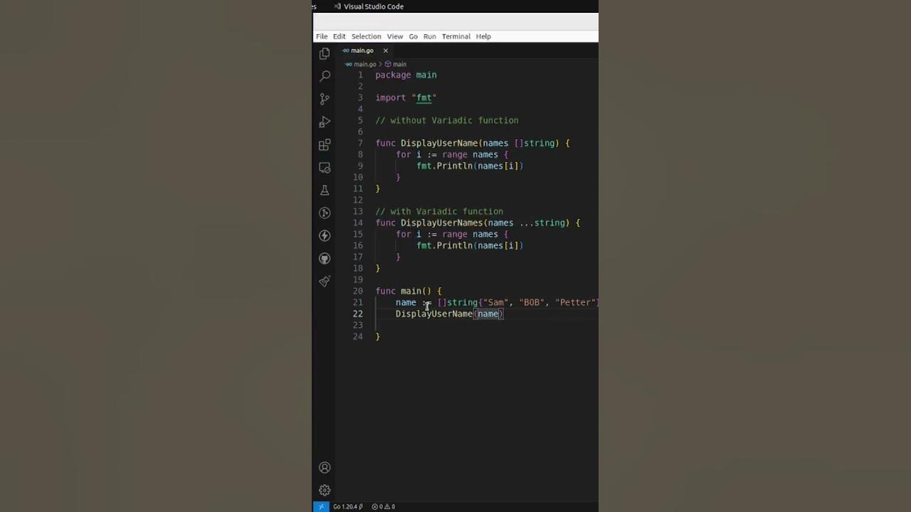 Variadic Function In Golang M Coders Youtube
