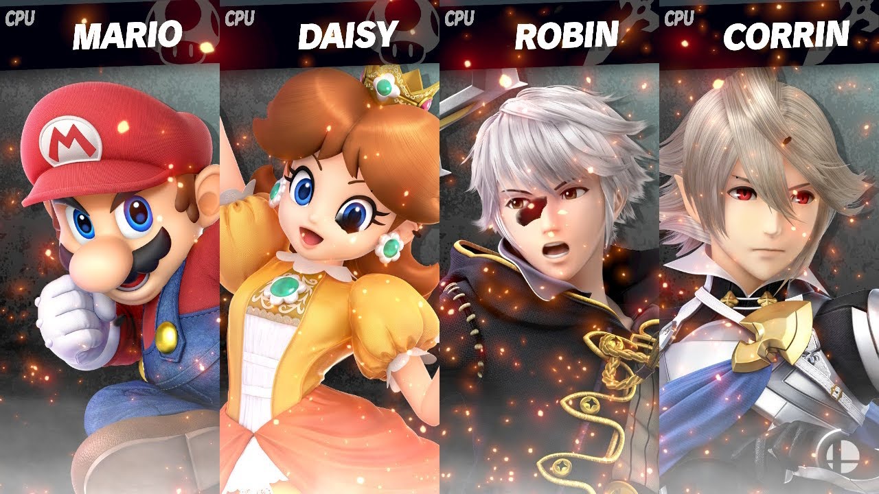 Super Smash Bros Ultimate - Mario vs Daisy vs Male Robin vs Male Corrin ...