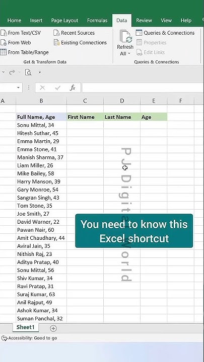 Use of Ctrl + E Shortcut Key in MS Excel | Excel Tips Tricks Formulas #shorts #trending #excel ...