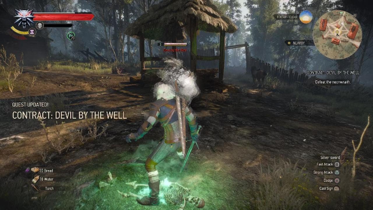 The Witcher 3, Devil by The Well Noonwraith Fight + Specter Oil + Death ...