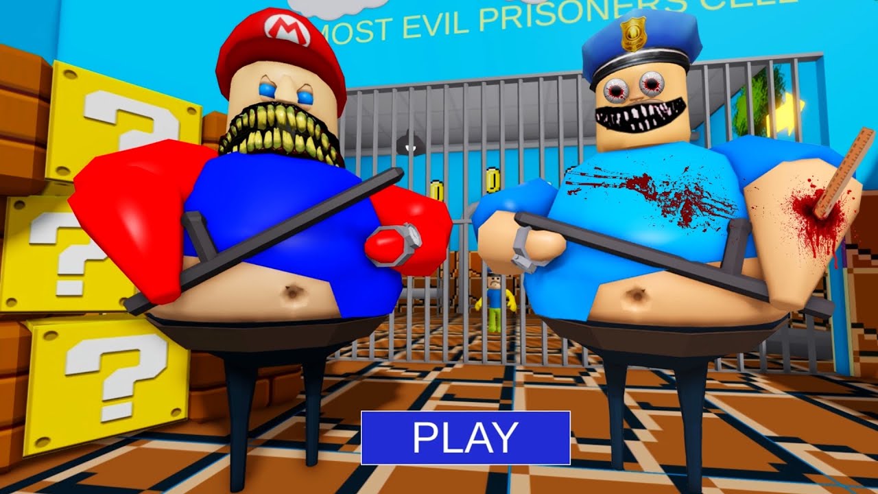 Scary Mario Barry prison run! #roblox #obby - YouTube