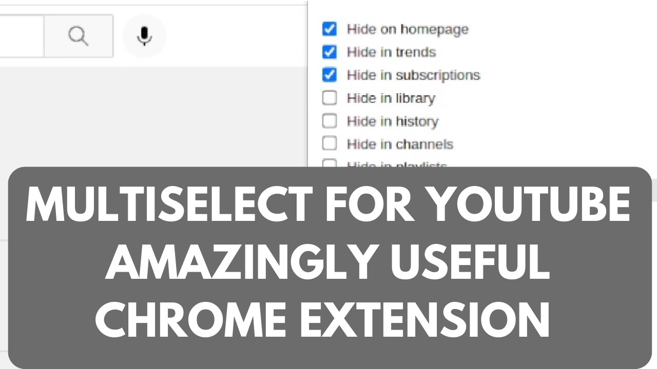 Multiselect For YouTube - Extremely Useful Chrome Web Store Extension! - YouTube