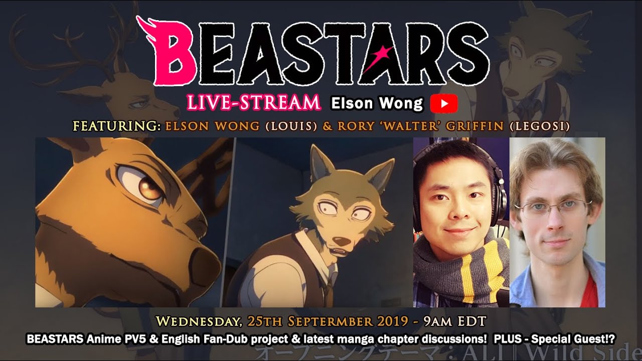 BEASTARS Live-stream #01! (Hosted by Elson & Rory, voice of LOUIS ...