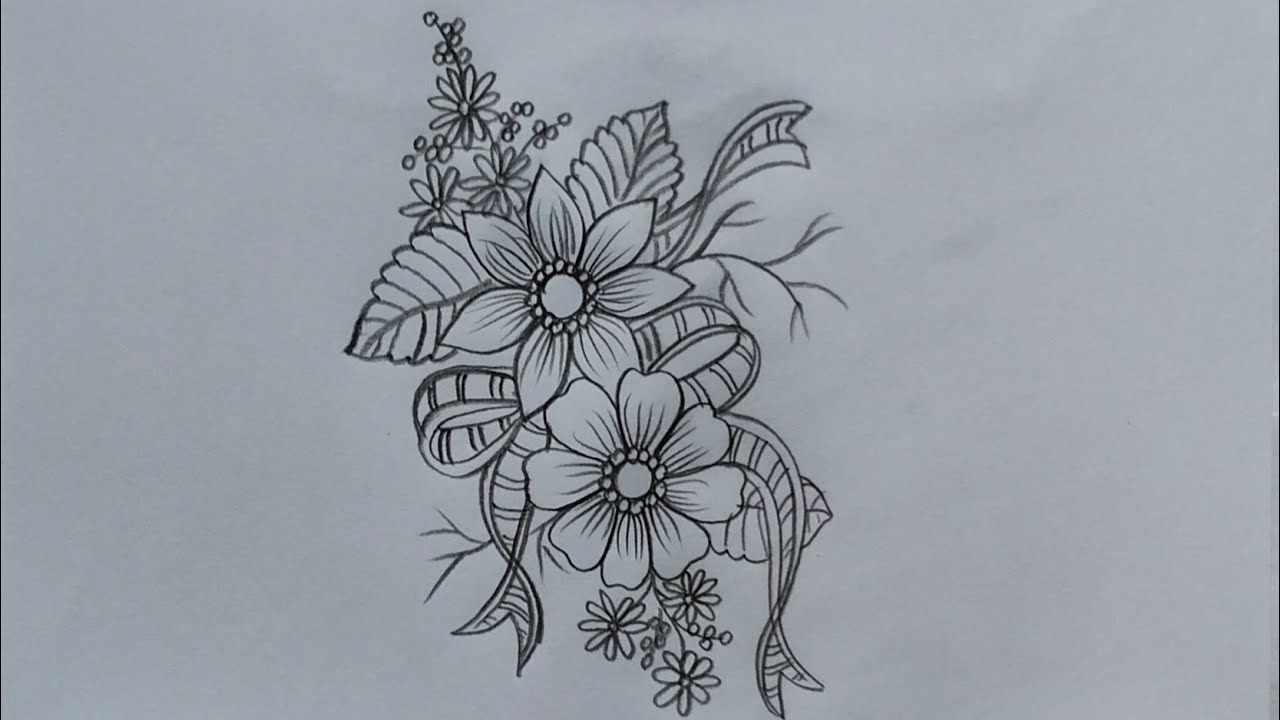 Simple flower design drawing / how to draw flower design drawing - YouTube