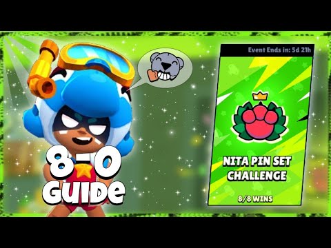 Nita Pin Set Challenge | 8 - 0 | Tips & Combos🔥| Brawl Stars