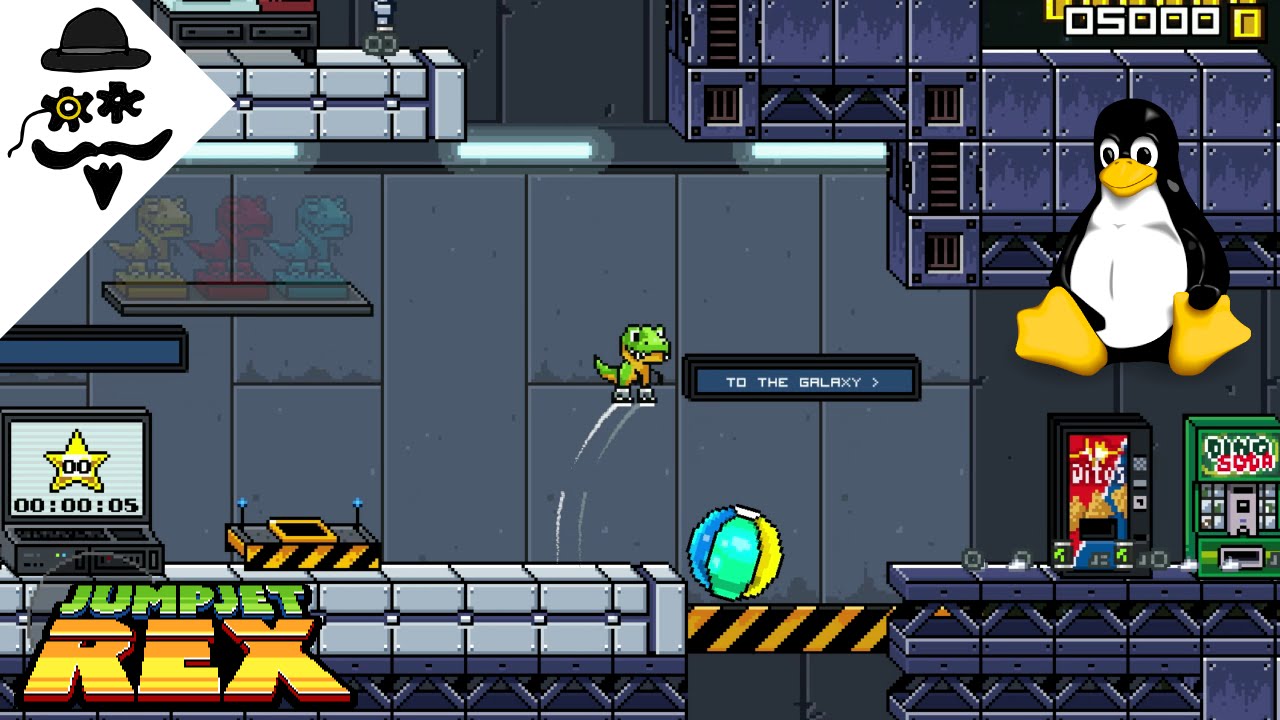 JumpJet Rex – Space Dinosaur Gameplay (Linux) - YouTube
