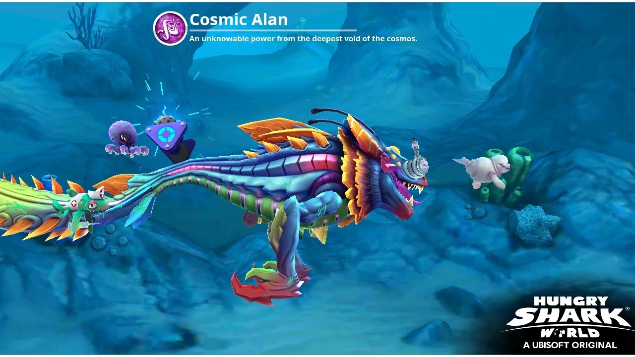 COSMIC ALAN GAMEPLAY ‼️- HUNGRY SHARK WORLD - YouTube