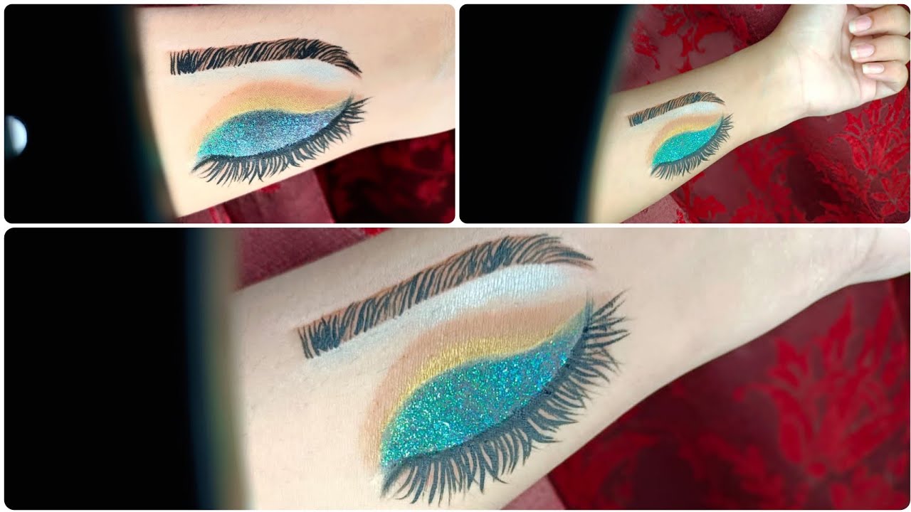 Glittery Makeup / Eyemakeup on hand / Cut Crease Eyemakeup / Muniza ...