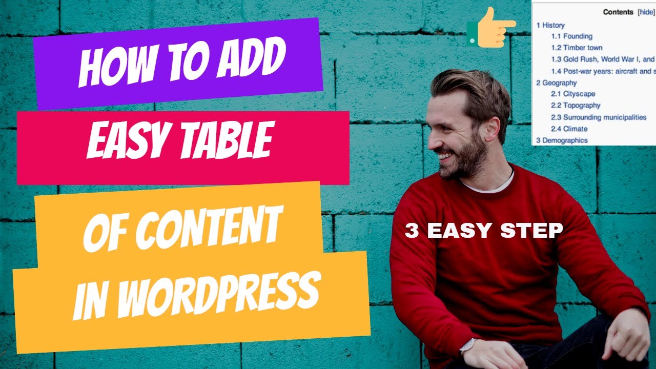 How To Add Table Of Content In Your Blog Post Using A Free Plugin - YouTube