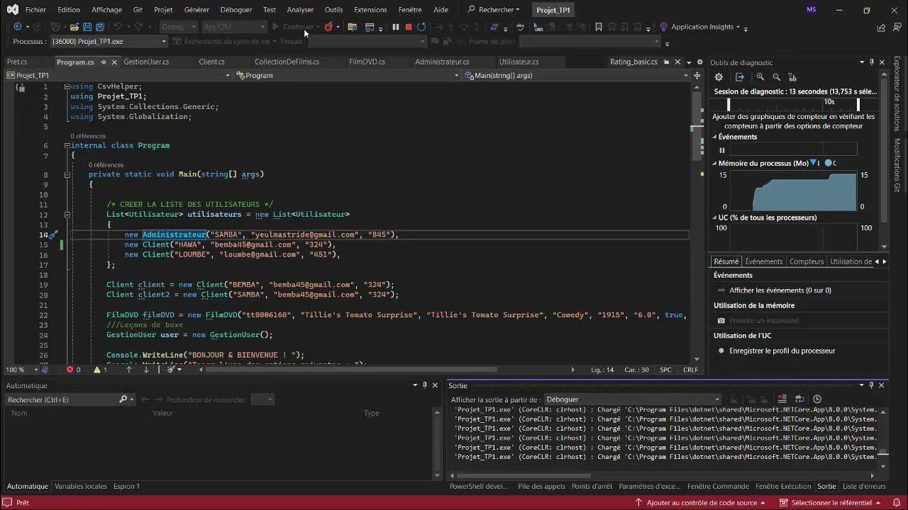 Application Console en C sharp pour la gestion des films IMDb - YouTube