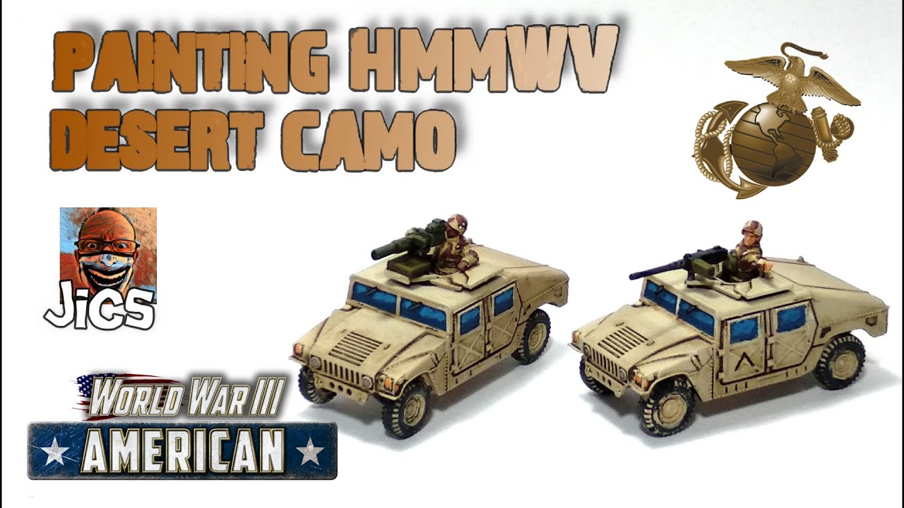 Painting HMMWV desert camo WWIII Team Yankee - YouTube