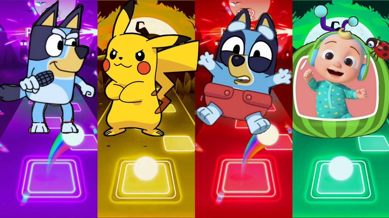 CoComelon Nursery Rhymes 🎯 Bluey Blue 🎯 Pika Pika Pikachu 🎯 Oddbods ...