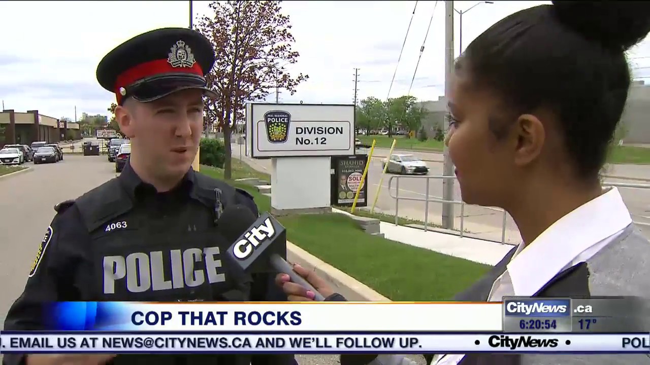 An officer and a rocker! Peel cop jams with local band - YouTube