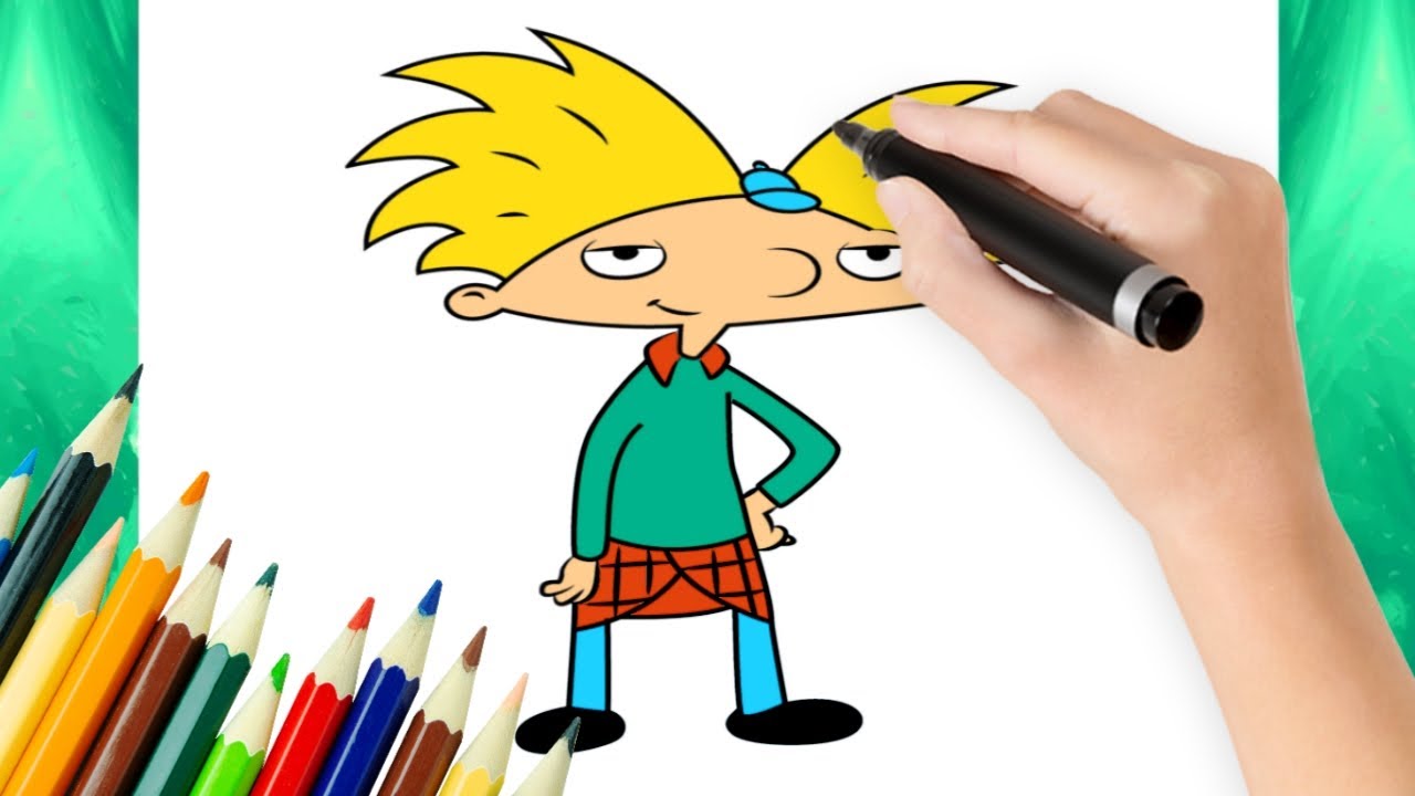 How to Draw Hey Arnold Step by Step Easy - YouTube