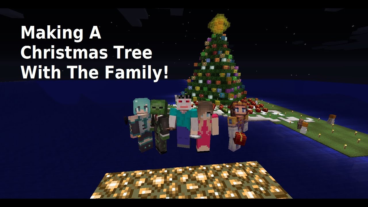 Family Minecraft Christmas Tree Build - YouTube