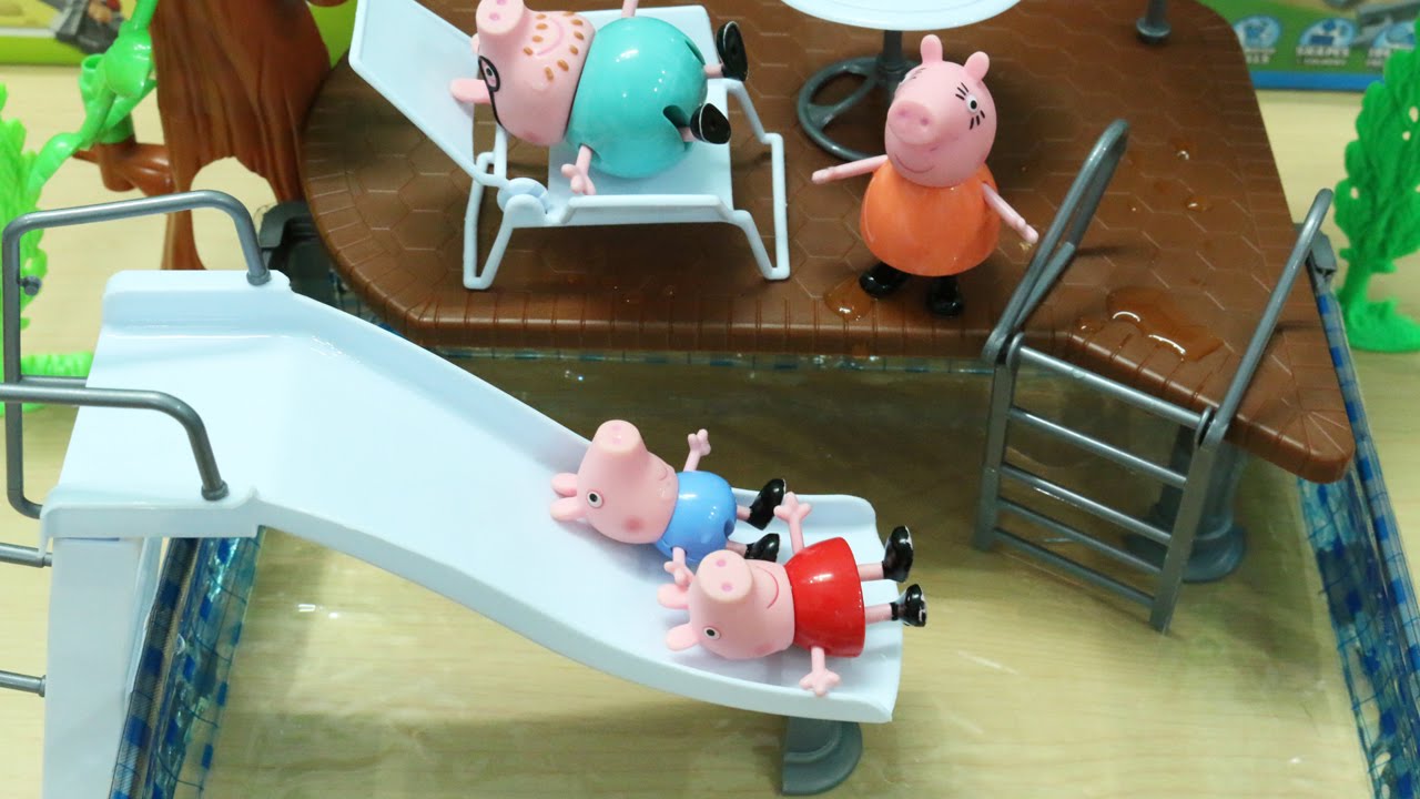 Peppa Pig Family Build and Play with Swimming Pool - YouTube
