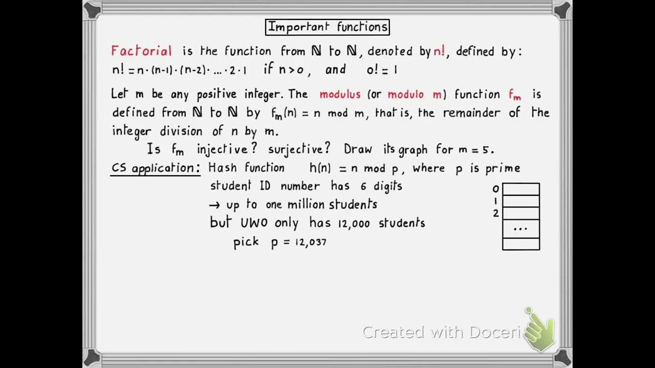 Discrete Structures [Lecture 16 / Segment 5] - Functions Part 10/10 - YouTube
