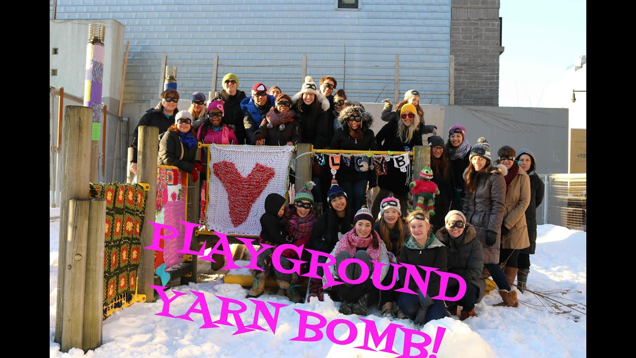 Kristy Glass Knits: PLAYGROUND YARNBOMB - YouTube