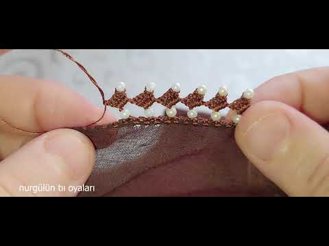 #crochet#puntillas#kinitting#678.TIĞ OYASI ÇİFT İNCİLİ AMA TEK SIRA GİDEN ÇITI PITI  BİR GÜNDE YAP