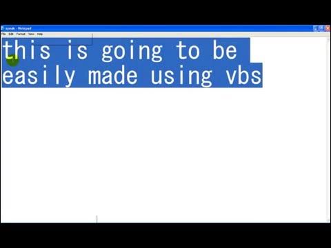 Text to Speach USING NOTEPAD tutorial make your coputer speak what you typeinto a inputbox ...