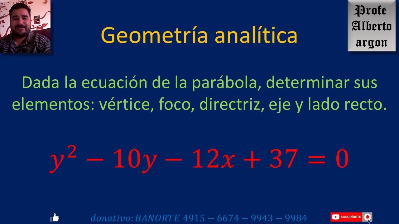Determina Los Elementos Y Grafica La Par bola 2 10 12 37 0 YouTube