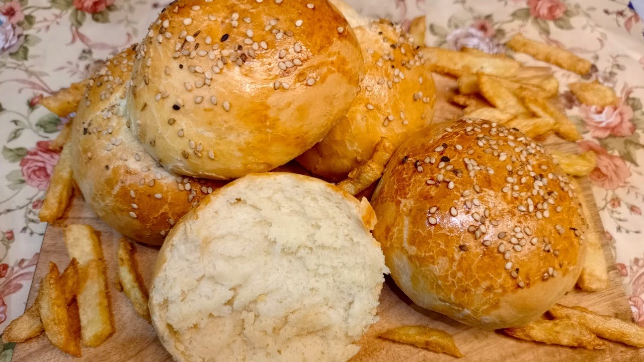 How to make fresh burger buns at home | freshly baked burger buns ...