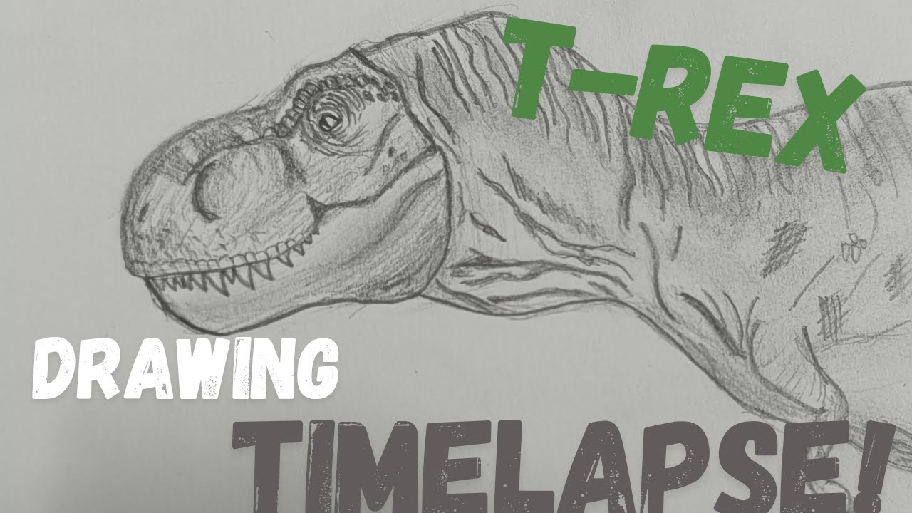 Relaxing T Rex drawing timelapse - YouTube