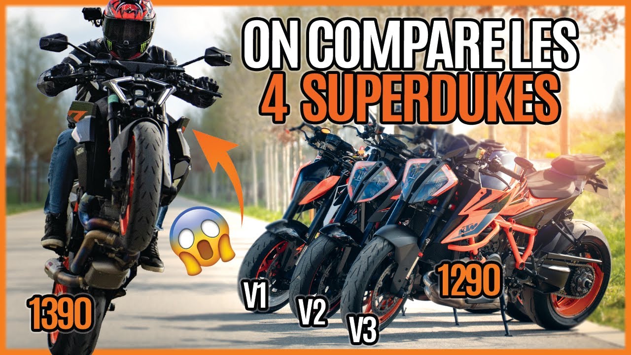 KTM 1390 vs 3 SUPERDUKE 1290 😱 COMPARATIF POUR LES 10 ANS DE LA SUPERDUKE 🏍 - YouTube