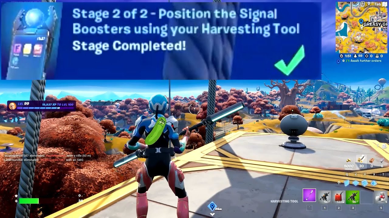 Position the Signal Boostersusing your Harvesting Tool Fortnite - YouTube
