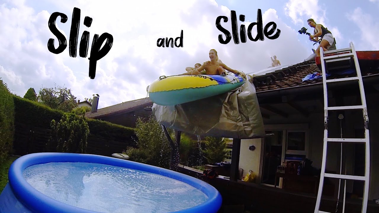 Slip and Slide from Rooftop - YouTube